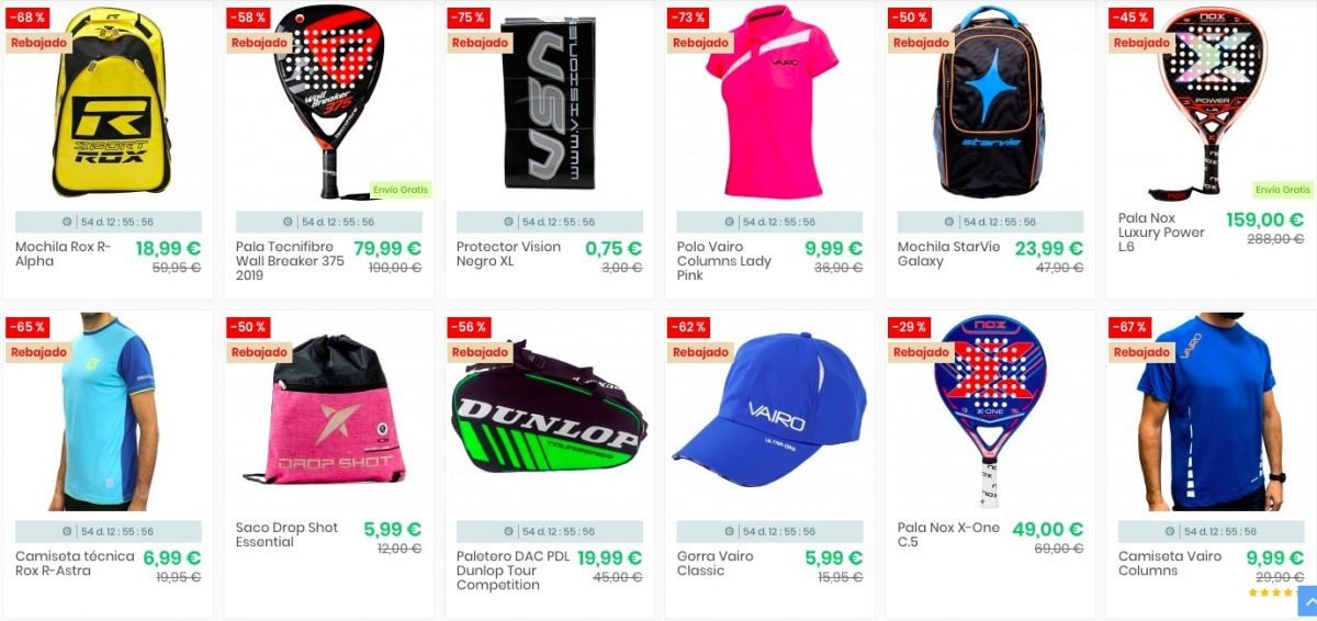 ¡OUTLET PADEL! 85% DTO. + CUPÓN 5% EXTRA en Ofertas de Padel