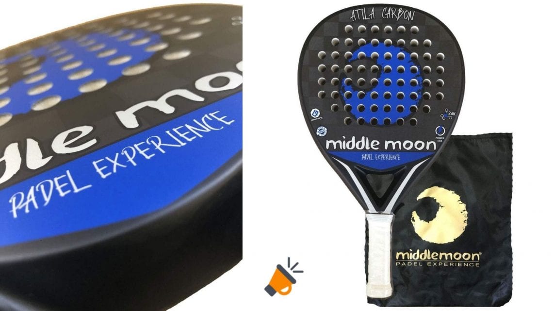 ¡MÍNIMO HOY! Pala Pádel Middle Moon ATILA Carbon 24K por 109 ...