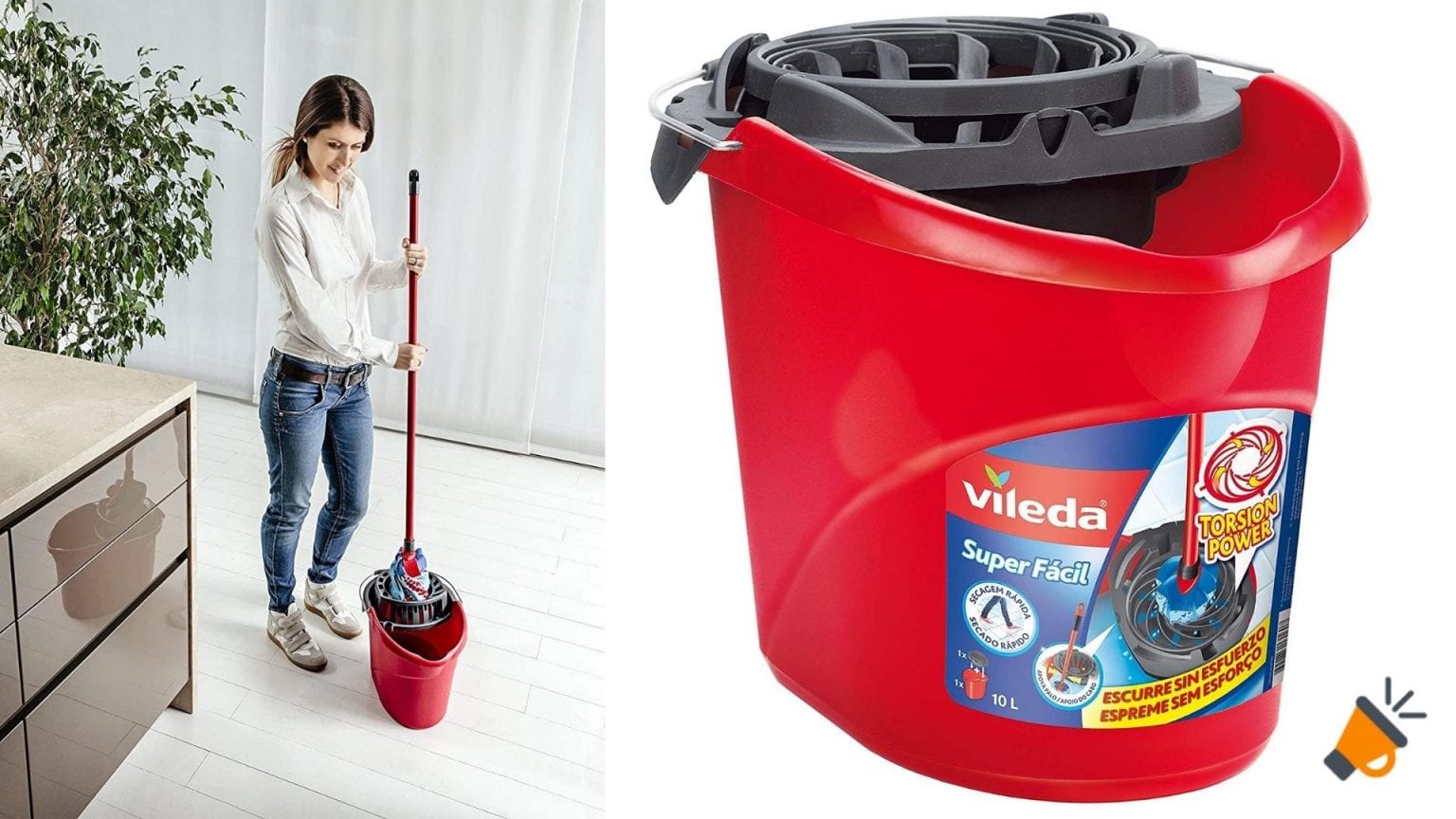 Cubo de fregar Vileda con escurridor Torsion Power por sólo 8,79€