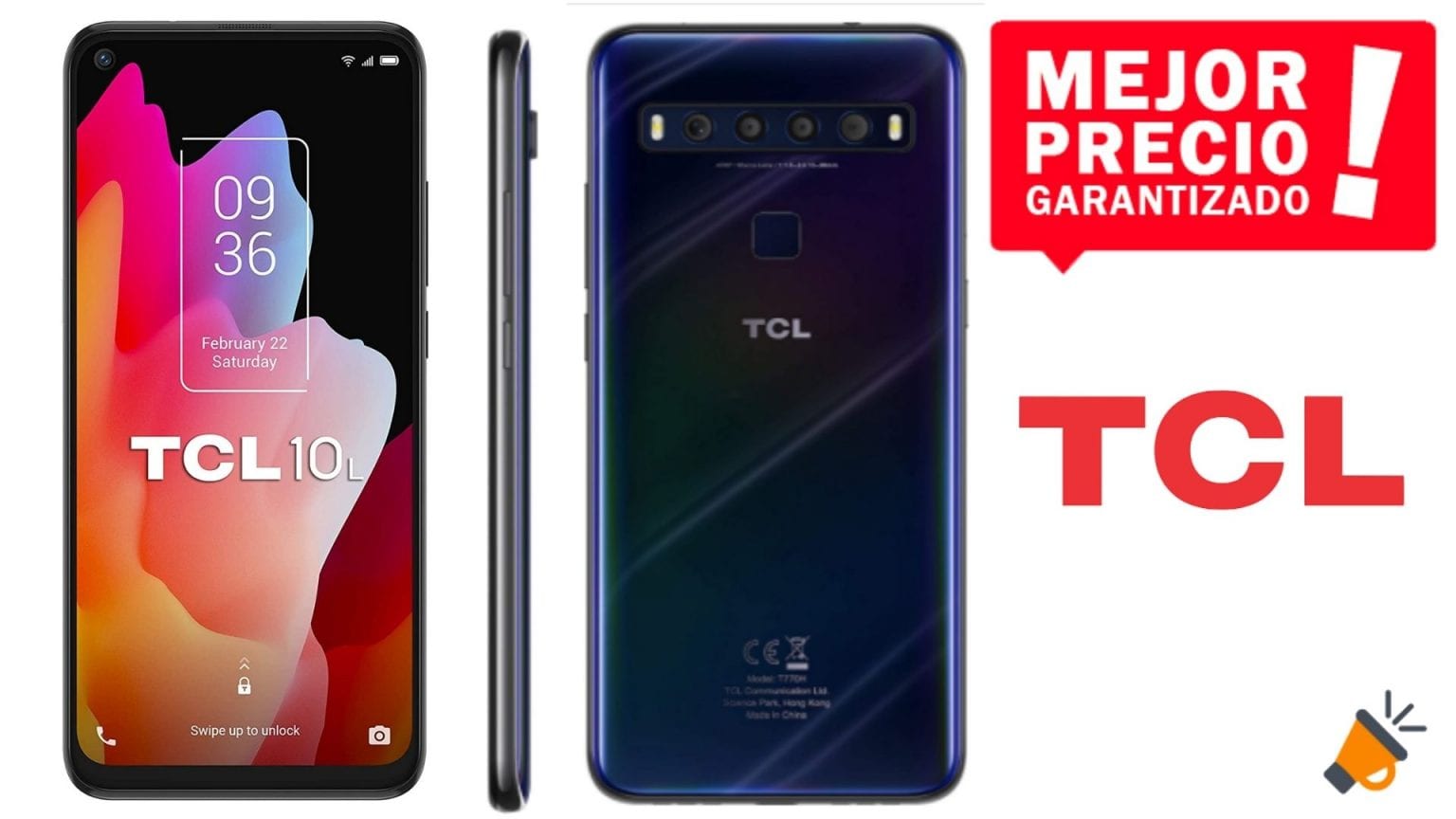 TCL 10L de 6/64GB, cámara cuádruple, NFC y desbloqueo facial por 126,19€