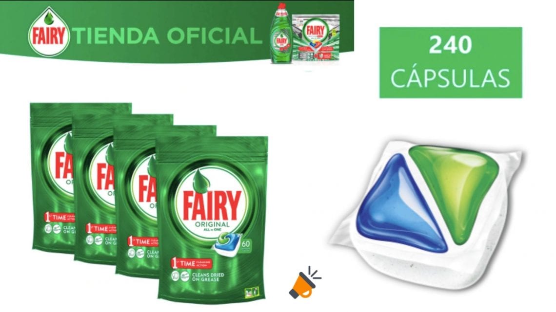 Mega Pack Fairy All in One 240 cápsulas por 29,99€ ¡12 céntimos por lavado!