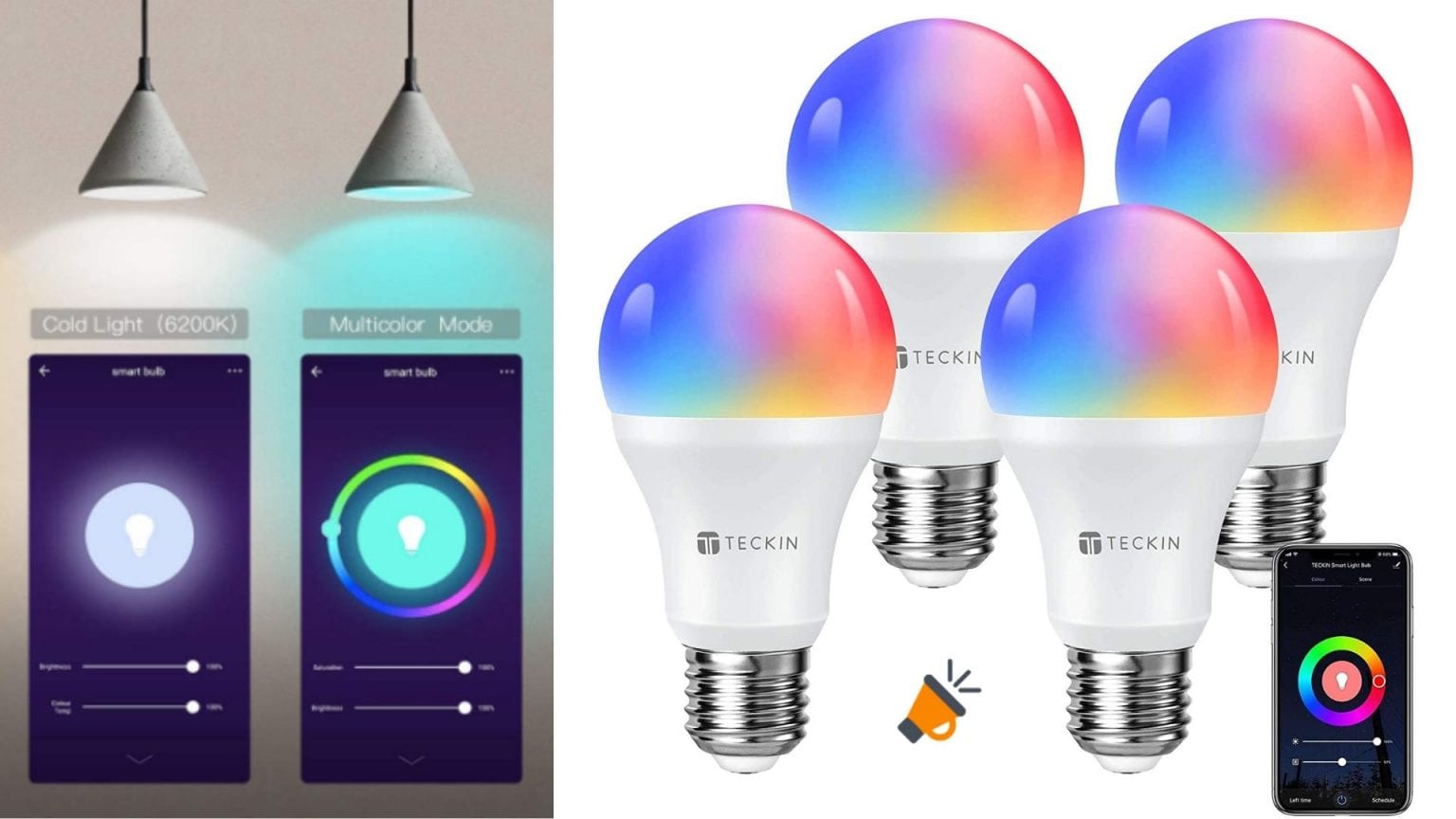 Pack x4 bombillas inteligentes WiFi con control por voz por 24,99€