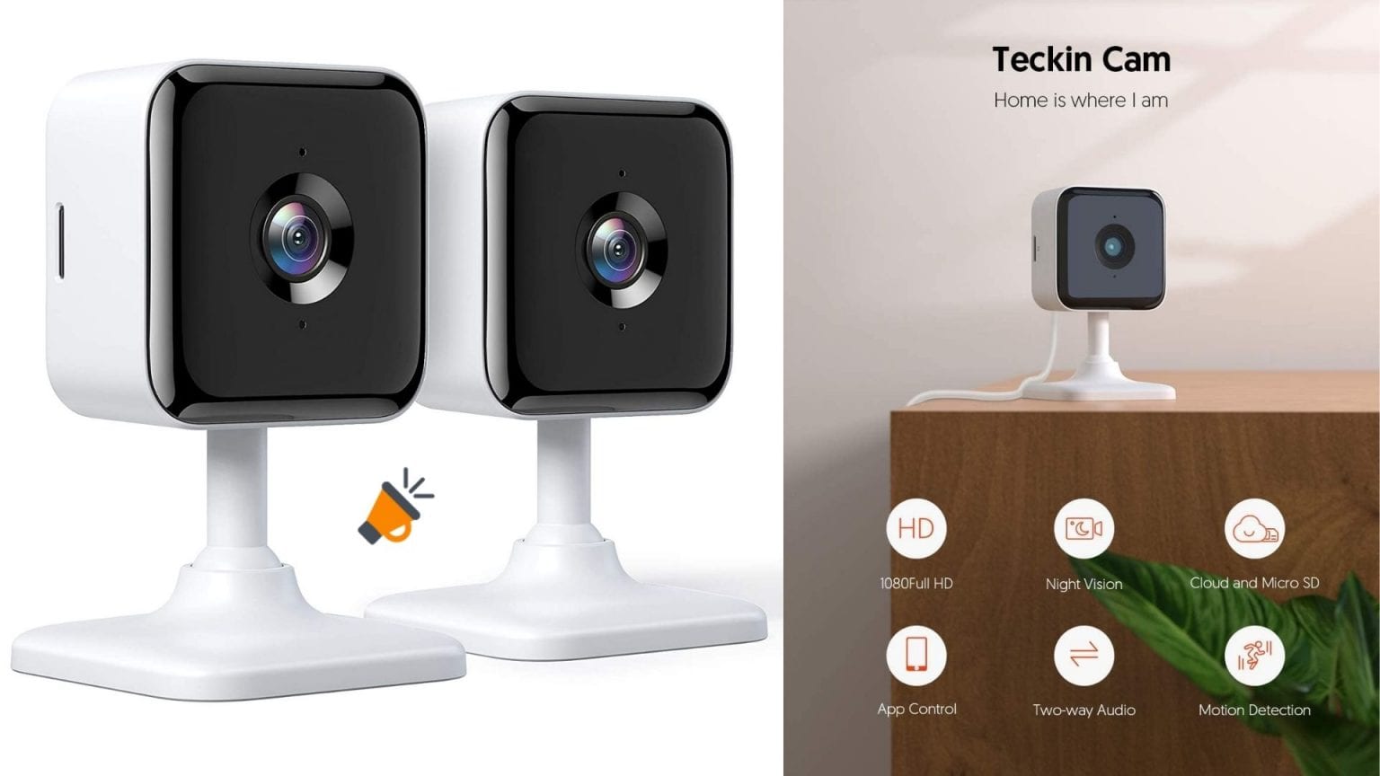 Pack x2 cámaras seguridad Teckin con WiFi, visión nocturna y Alexa por ...