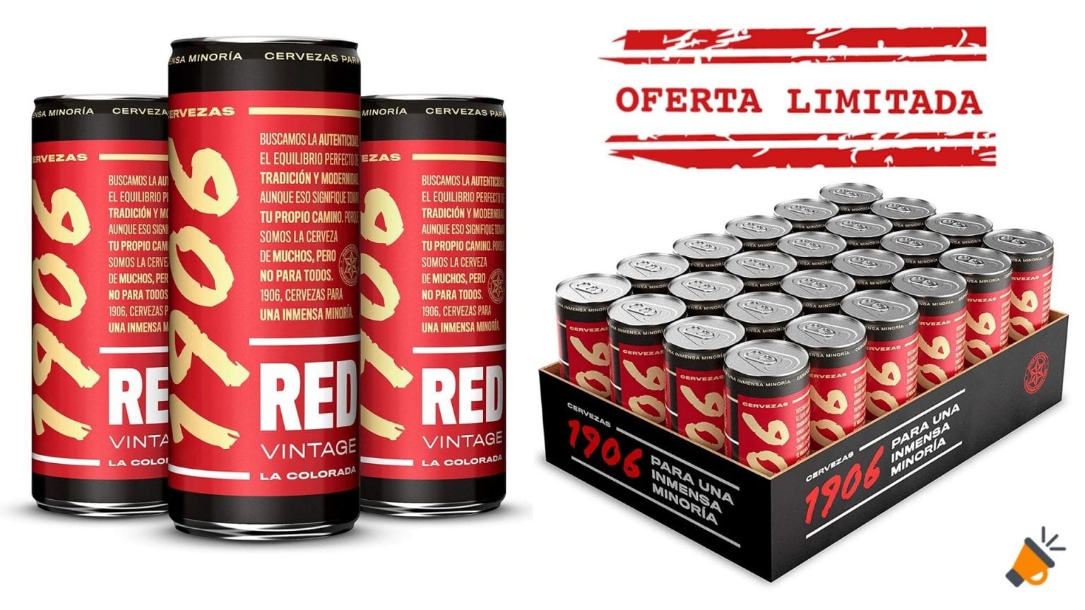 Pack x24 cervezas 1906 Red Vintage de 330 ml (total 7,92 L) por SOLO 20,69€