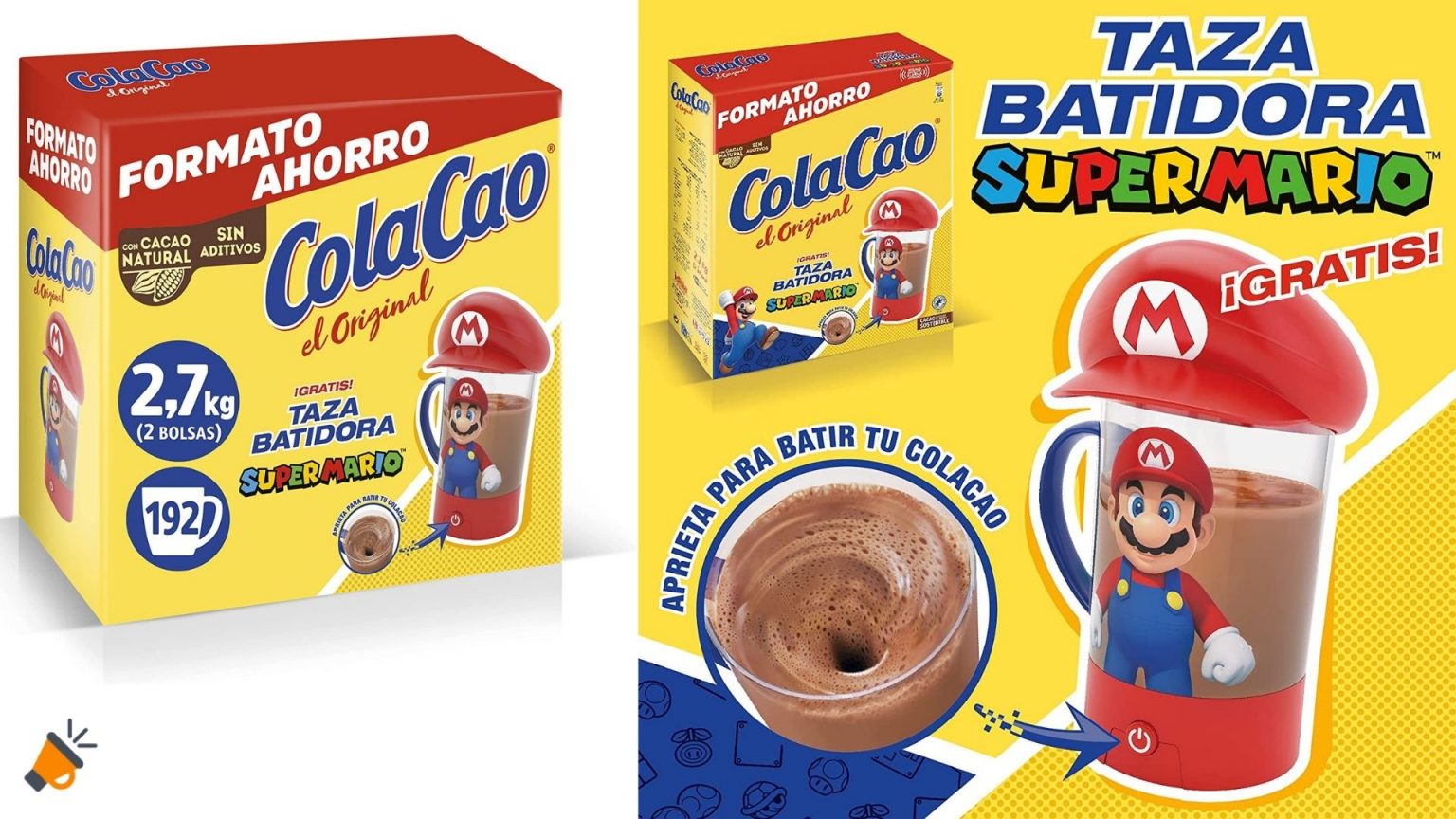 Pack ColaCao 2,7KG con taza batidora Súper Mario GRATIS por solo 11€