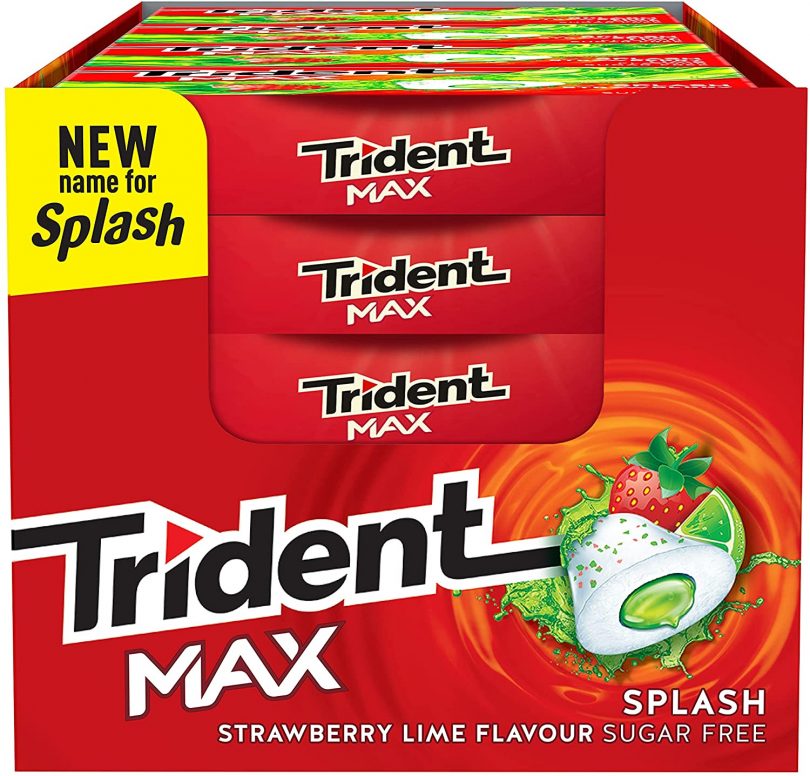 Paquete de 16 Envases Chicles Trident Max Splash Fresa y Lima por SOLO ...