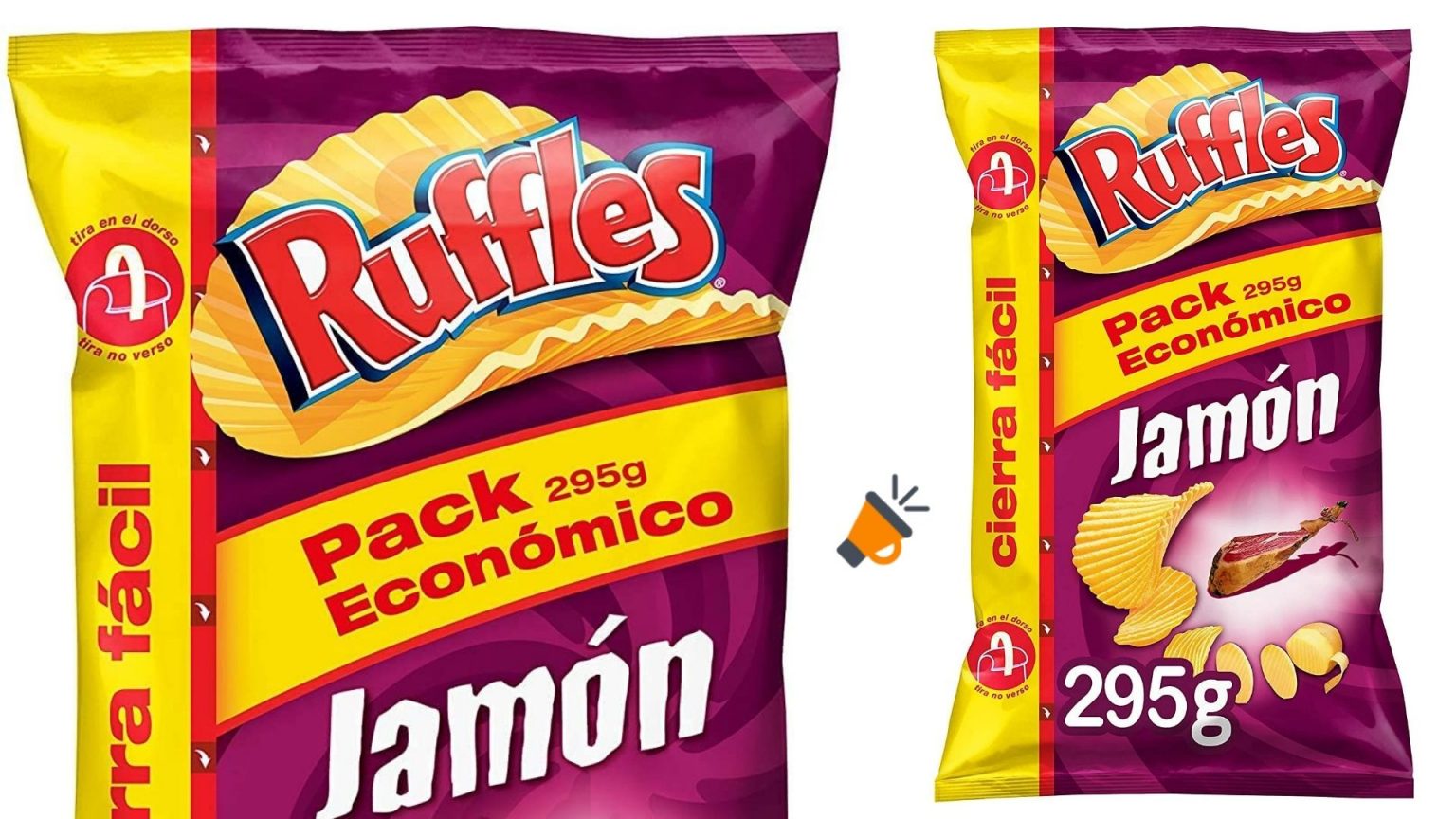 6 bolsas de patatas fritas Ruffles Jamón 150gr por SOLO 6,92€