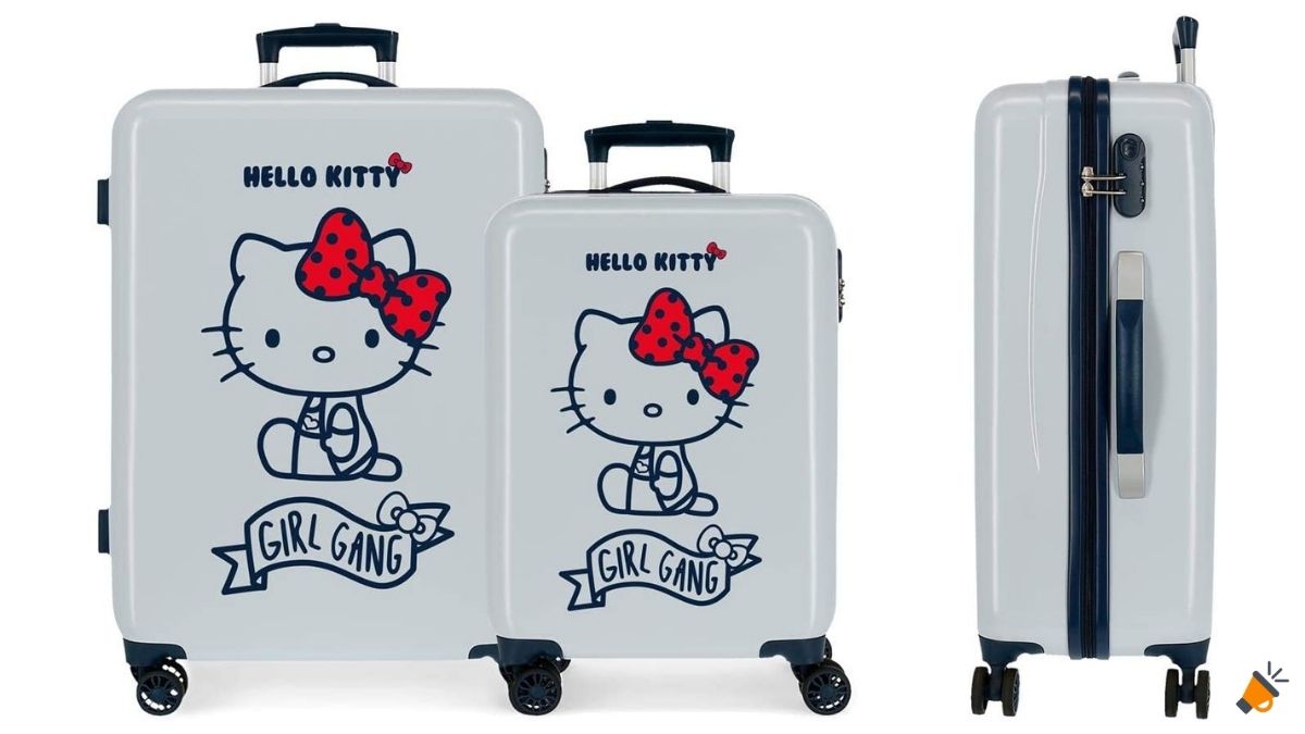 ¡Últimas unidades! Juego de maletas rígidas Hello Kitty por SOLO 91€ (-55%)