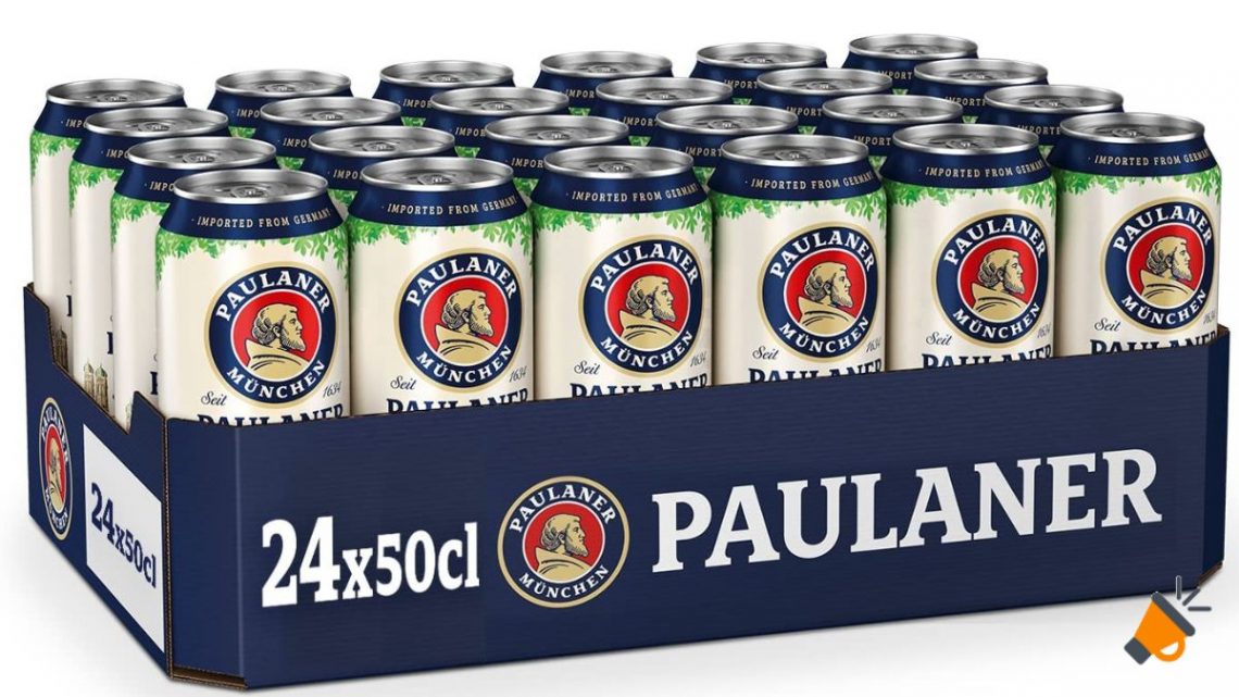 Pack x24 latas de cerveza Paulaner de 50 ml por 37,99€ ¡A 1,58€/unidad ...