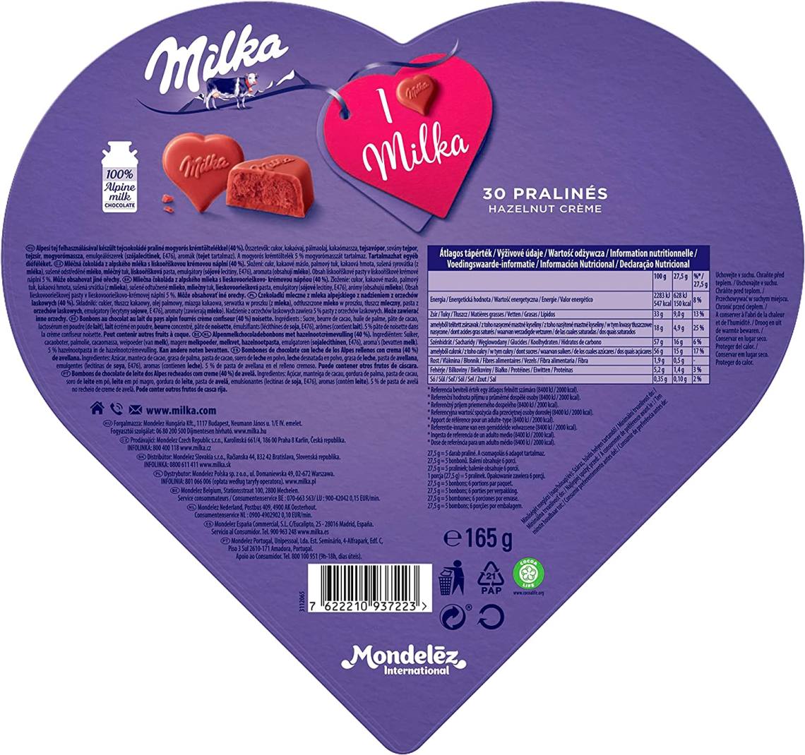 Bombones San Valentín Milka en caja especial de 30 unidades por SOLO 6,78€