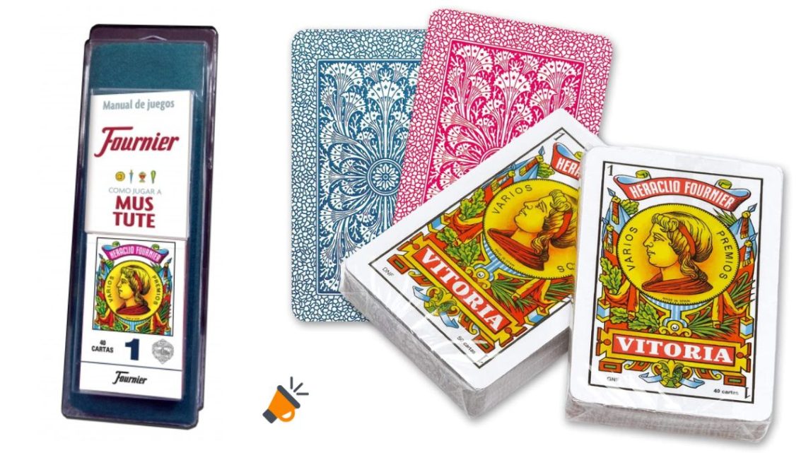 Baraja de cartas Heraclio Fournier + Amarracos con manual de Mus y Tute ...