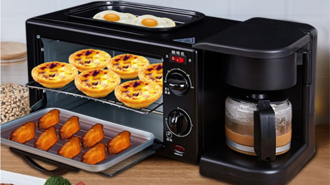 Máquina de desayuno 3 en 1 con cafetera, horno y plancha por 68€