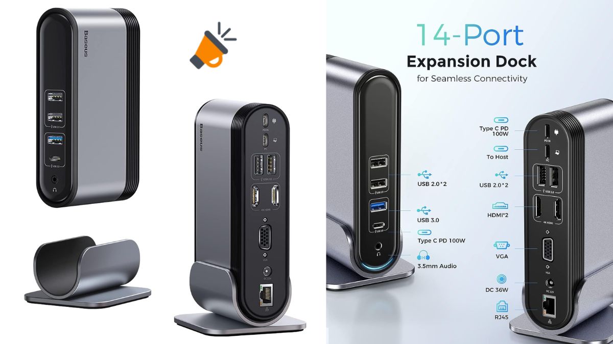 Súper estación Baseus 14 en 1 4K 100W PD por SOLO 68€ (-61%) – SuperChollos